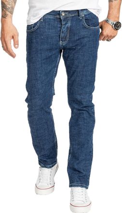 Rock Creek Herren Jeans Regular Fit Stretch Jeans M&auml;nnerhose Herrenjeans Denim Hosen Herrenhose Straight Cut Stonewashed RC-2407 Blau W33 L34