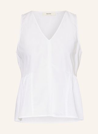 Selected Top Mit R&uuml;schen weiss