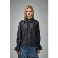 Ganni Fluid Cupro Tie Shirt