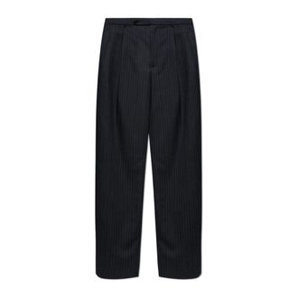 Jil Sander Pantalon de costume en laine &agrave; rayures tennis - Homme - Pantalons - Bleu - Taille: L