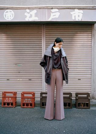 Mango Manteau cuir oversize col chemin&eacute;e bordeaux - Femme - S - MANGO