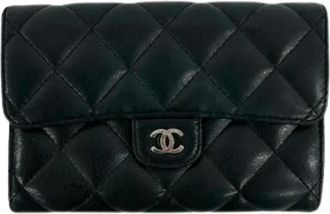 Chanel Portefeuille vintage doccasion (bi-pli) - Femme - Pre-owned - Noir - Taille: ONE Size