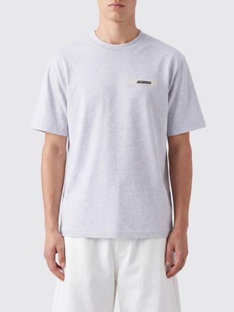 Jacquemus T-shirt en coton &agrave; col rond avec logo appliqu&eacute; contrastant
