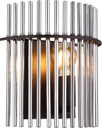 Globo Lighting Globo Lighting - Applique murale barres de verre lampe de salon noir fumé lampe murale chambre, métal, douille E27, LxlxH 12,5x25x26 cm