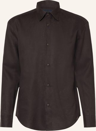 HUGO BOSS Leinenhemd Cruz Comfort Fit braun