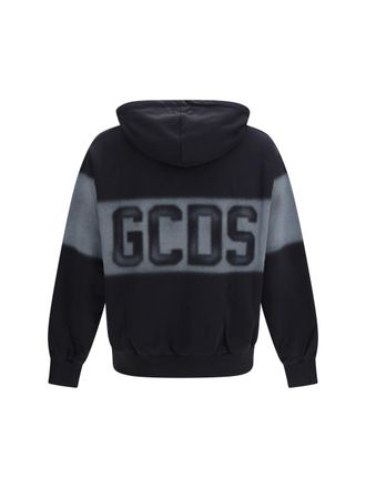 GCDS Spray Logo Hooded Sweatshirt - Black
