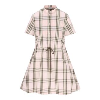 Burberry Check Baumwollkleid - - Dresses - Damen - Rosa - 3XS