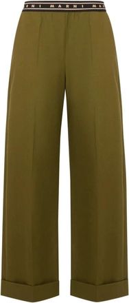 Marni Femme, Pantalons, Vert, Taille: 38 FR Logo Pantalons