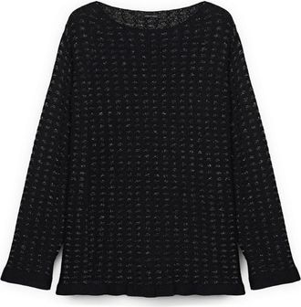 Fiorella Rubino Femme, Pulls, Noir, Taille: 44 FR Pull en lurex avec encolure bateau