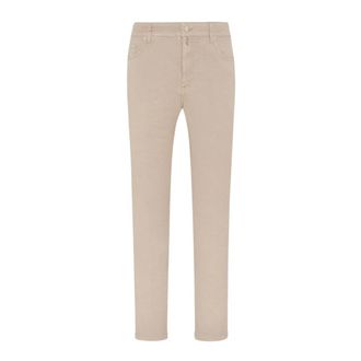 Kiton Beige Leinen-Baumwoll-Tapered-Hose - - Jeans - Herren - Beige - W38