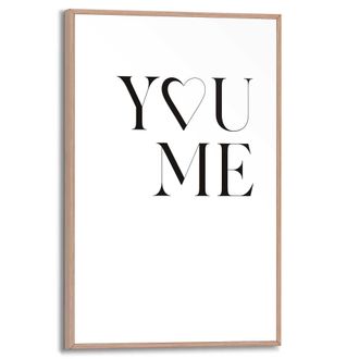 Reinders Gerahmtes Bild, You Me, Home Office, Bilder, Wanddeko, Room Decor, MDF, Schwarz-Wei&szlig;, 30 x 20cm