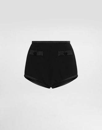 Dolce & Gabbana Kurze Hose Im Panty-stil Aus Wolle - Frau Hosen Und Shorts Schwarz 38