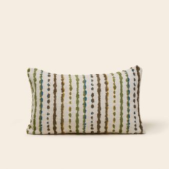 Madura Housse De Coussin Yarol Naturel et vert bleut&eacute; - VERT