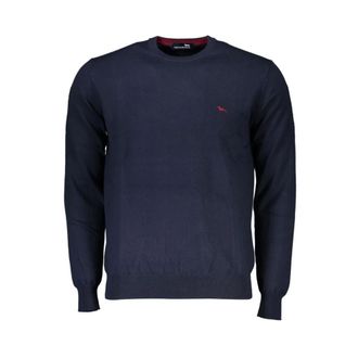 Harmont & Blaine Rundhalsausschnitt Bestickter Blauer Pullover - - Knitwear - Herren - Blau - 2XL
