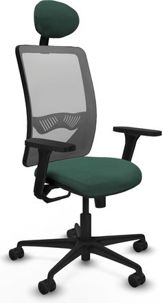 Piqueras y Crespo Economalla Stuhl Zulema mit 3D-Armen, h&ouml;henverstellbarer Lendenwirbelst&uuml;tze und festem Kopfteil, ausgestattet mit Sincro 3 Positionen und Schneidescha