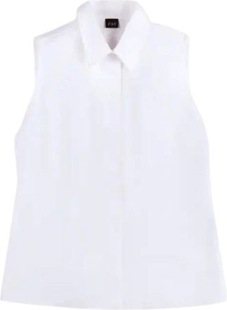 Fay Femme, Blouses et Chemises, Blanc, Taille: 38 FR Camicia Smanicata