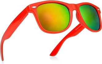 Miobo Retro Sonnenbrille, verspiegelt, Nerd-Design, Unisex, Club-Stil, UV400