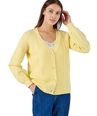 Damart Gilet Maille Thermolactyl, Femme, Col V, Jaune P&acirc;le, 46/48