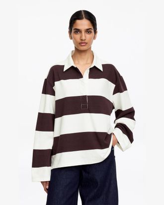 Arket Poloshirt Aus Baumwolle -Braun