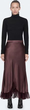 AllSaints jupe Irma rouge bordeaux