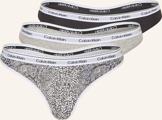 Calvin Klein 3er-Pack Strings Icon Logo grau