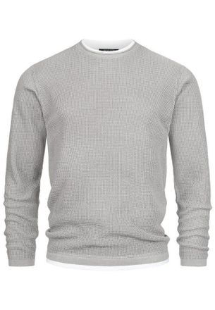 Indicode Strickpullover Herren INVillads Pullover Herrenpullover Strickpullover in moderner Two-in-One-Optik