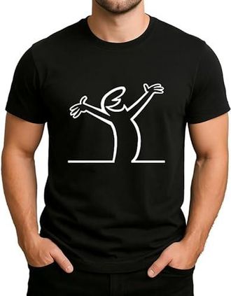 Generic Balum La Linea T-shirt en coton haut de gamme, design streetwear, design moderne, coupe décontractée, mode, T-shirt noir pour homme, XL