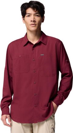 Columbia Silver Ridge Utility Lite Herren-Wandershirt, lang&auml;rmelig, Weinrot, Gr&ouml;&szlig;e XL