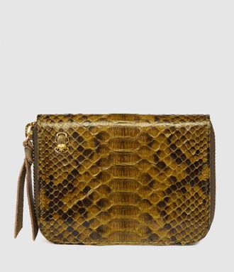 CLARIS VIROT Porte-monnaie Mini Bob Python Kaki