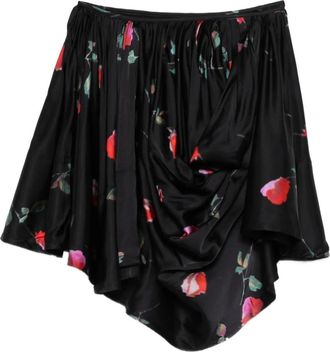 Ganni Femme, Jupes, Noir, Taille: 38 FR Mini-jupe drap&eacute;e imprim&eacute;e