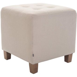 Clp Salon rembourr&eacute; des tabourets multifonctionnels en tissu et bois diff&eacute;rentes couleurs Couleur : Cr&egrave;me