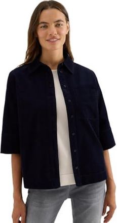 Cecil 3412038 Chemise en Velours côtelé, Urban Dark Blue, XXL Femmes