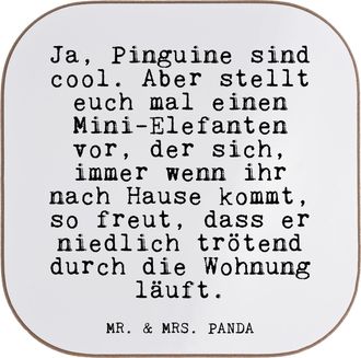 Mr. & Mrs. Panda gläseruntersetzer Ja, Pinguine, Coaster, Untersetzer für Gläser, lustiger Spruch, Sprüche, Tassenuntersetzer, Glizer Weisheiten Zitate Lustig Weisheit