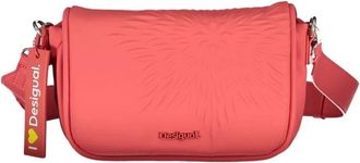 Desigual Femme, Sacs, Rouge, Taille: ONE Size Sac &agrave; main en poly&eacute;thyl&egrave;ne rouge avec bandouli&egrave;re r&eacute;glable
