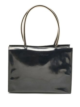 Ferragamo Handtasche aus Lackleder - Schwarz