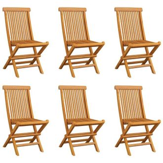 vidaXL Vidaxl - Chaises pliables de jardin 6 pcs Bois de teck solide