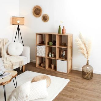 The Home Deco Factory The Home Deco Factory - Rangement modulable 9 cases Bali Marron Home Deco Factory