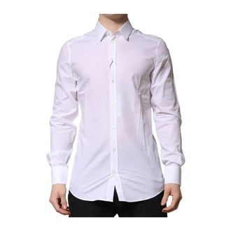 Dolce & Gabbana Klassisches Button-Down Kleidungshemd - - Shirts - Herren - Wei&szlig; - L