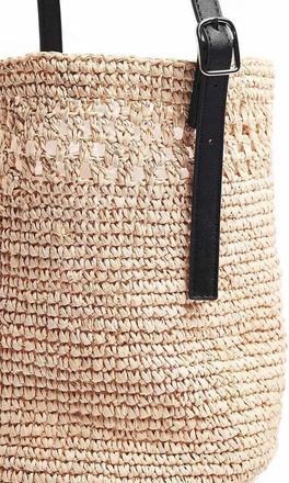 NA-KD Sac seau en raphia naturel - Beige-Neutral