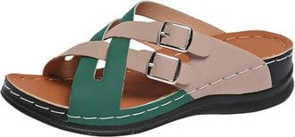 Generic Cocila Sandales Femmes &agrave; Talon Inclin&eacute; Pour Femmes, Pantoufles D&eacute;Contract&eacute;Es Creuses, Chaussures Semelle Inclin&eacute;E, Sandales Randonnee Femmes Compens&eacute;E