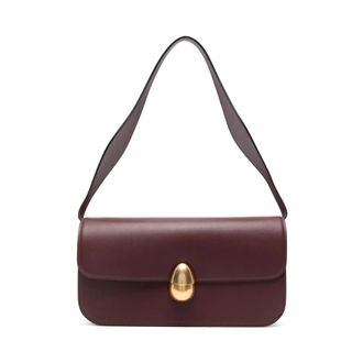 Neous Burgunder Leder Umh&auml;ngetasche mit Umschlag - - Bags - Damen - Rot - ONE SIZE