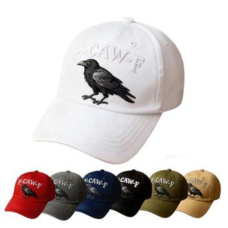 Generic F-Caw-F Chapeau corbeau, chapeau vintage, casquette de baseball noir oiseau, lavez et fabriquez de vieilles casquettes de baseball souples, chapeau go
