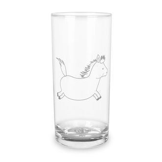Mr. & Mrs. Panda Tumbler Pferd Springen 200 ml - Geschenk, Reiten, Pferdestall, Trinkglas, Stall, Pferde, Trinkbecher Glas, Bauernhof, Wasserglas, Wasserbecher, Glasbe