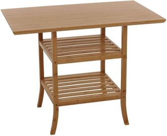 Hhg Neuwertig] Bambus Tisch HHG 593, Beistelltisch Esszimmertisch Multifunktionstisch Mehrzwecktisch, MVG-zertifiziert 100x60cm