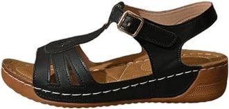 Generic Sandales orthop&eacute;diques pour femme - Chaussures d&eacute;t&eacute; antid&eacute;rapantes - Sangle de cheville r&eacute;glable - Bout ouvert - Sandales &agrave; bride arri&egrave;re - Sandales d