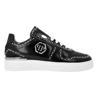 Philipp Plein Homme, Chaussures, Noir, Taille: 47 EU Leather Lo-Top Baskets