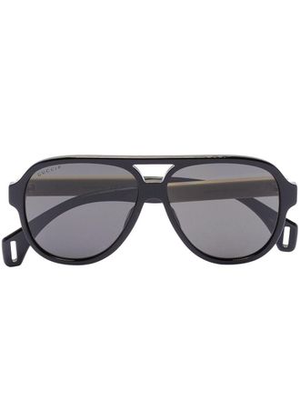 Gucci lunettes de soleil &agrave; monture pilote - Noir