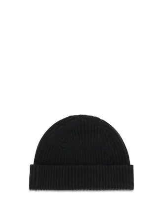 Parajumpers Mens Beanie Ribbed Knit With Logo Black Hats E Hairbands