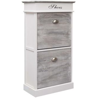 vidaXL Armoire &agrave; chaussures Gris 50 x 28 x 98 cm Bois de Paulownia
