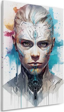 Wallario Leinwandbild Der Digitale Blick - Wandbild 60 x 90 cm: Kunstdruck | Brillante lichtechte Farben | hochauflösend | verzugsfrei